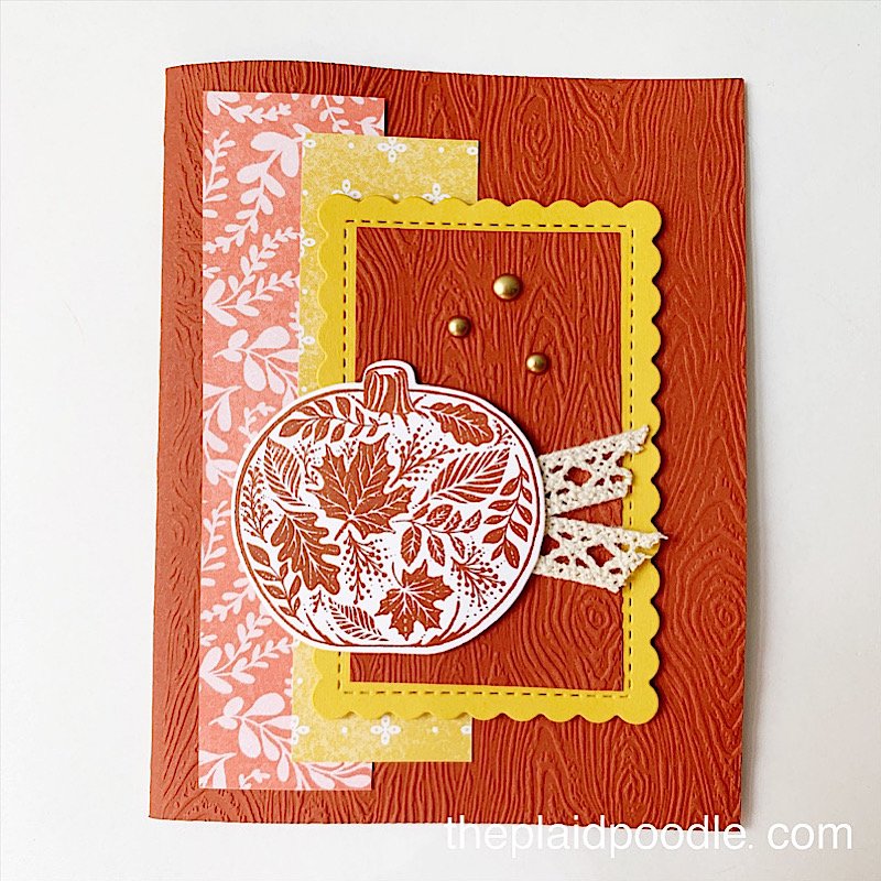 Make a Handmade Card with Pretty Pumpkins | The Plaid Poodle ...