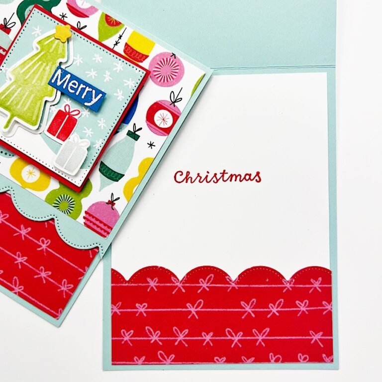 Make a Spruced Up Scalloped Christmas Card